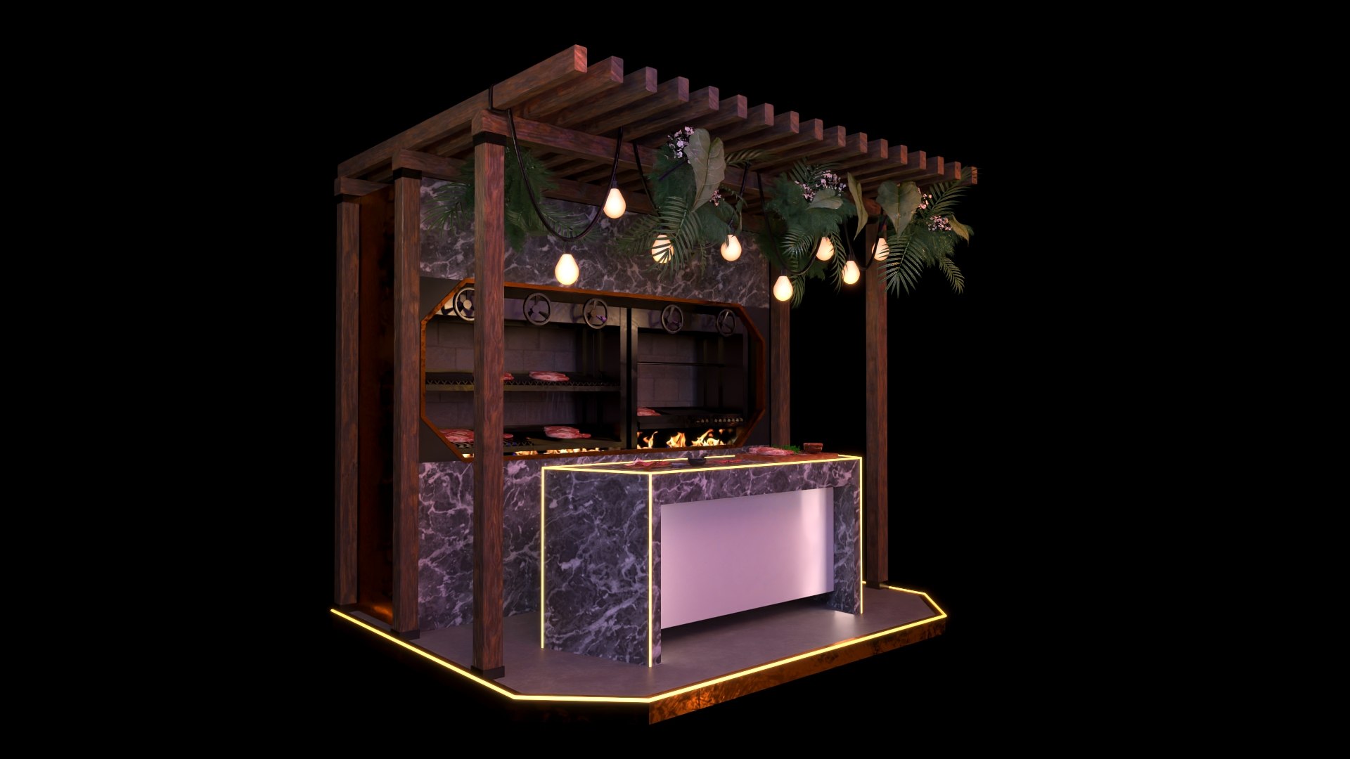 3D Booth Grill Prime - TurboSquid 2163980