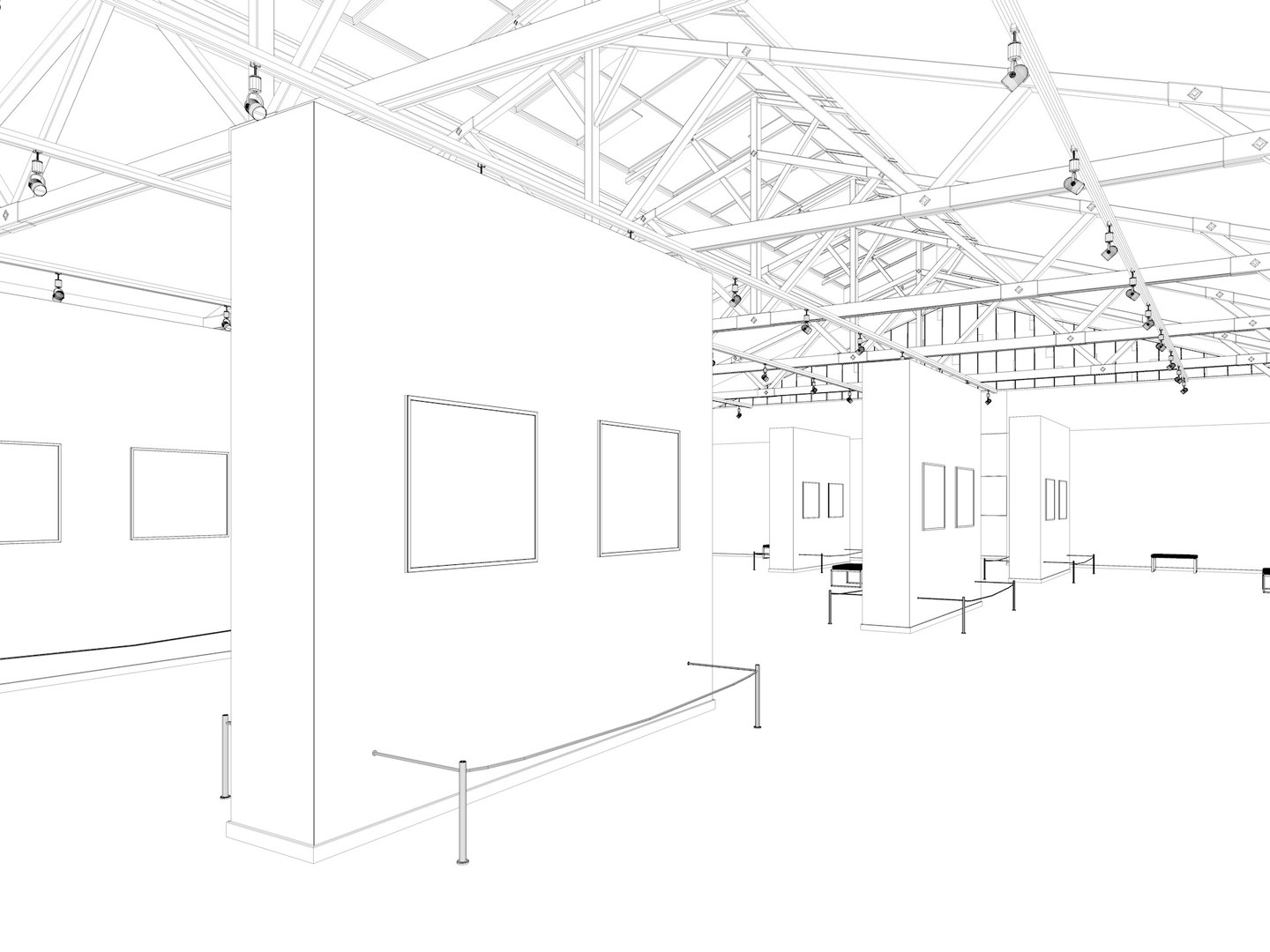 3D Art Gallery Exhibition model - TurboSquid 2067991