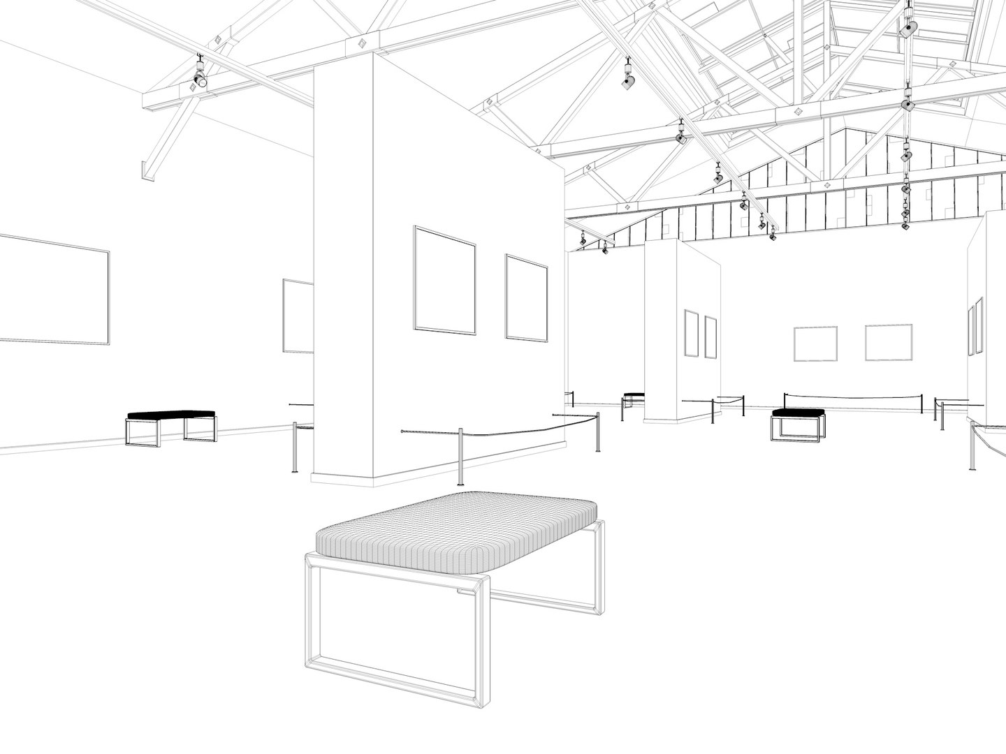 3D Art Gallery Exhibition model - TurboSquid 2067991