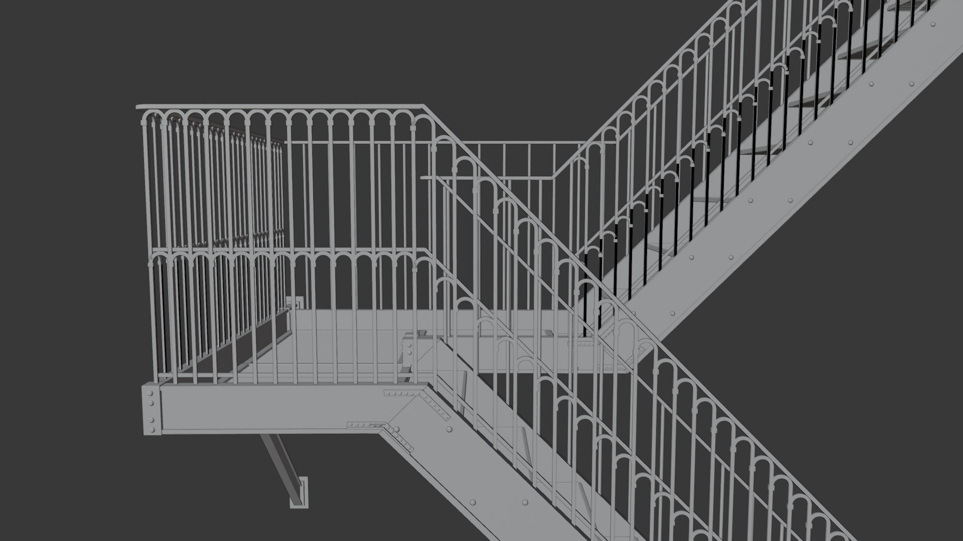 New York Fire Escape Stairs No Textures 3D Model - TurboSquid 2200601