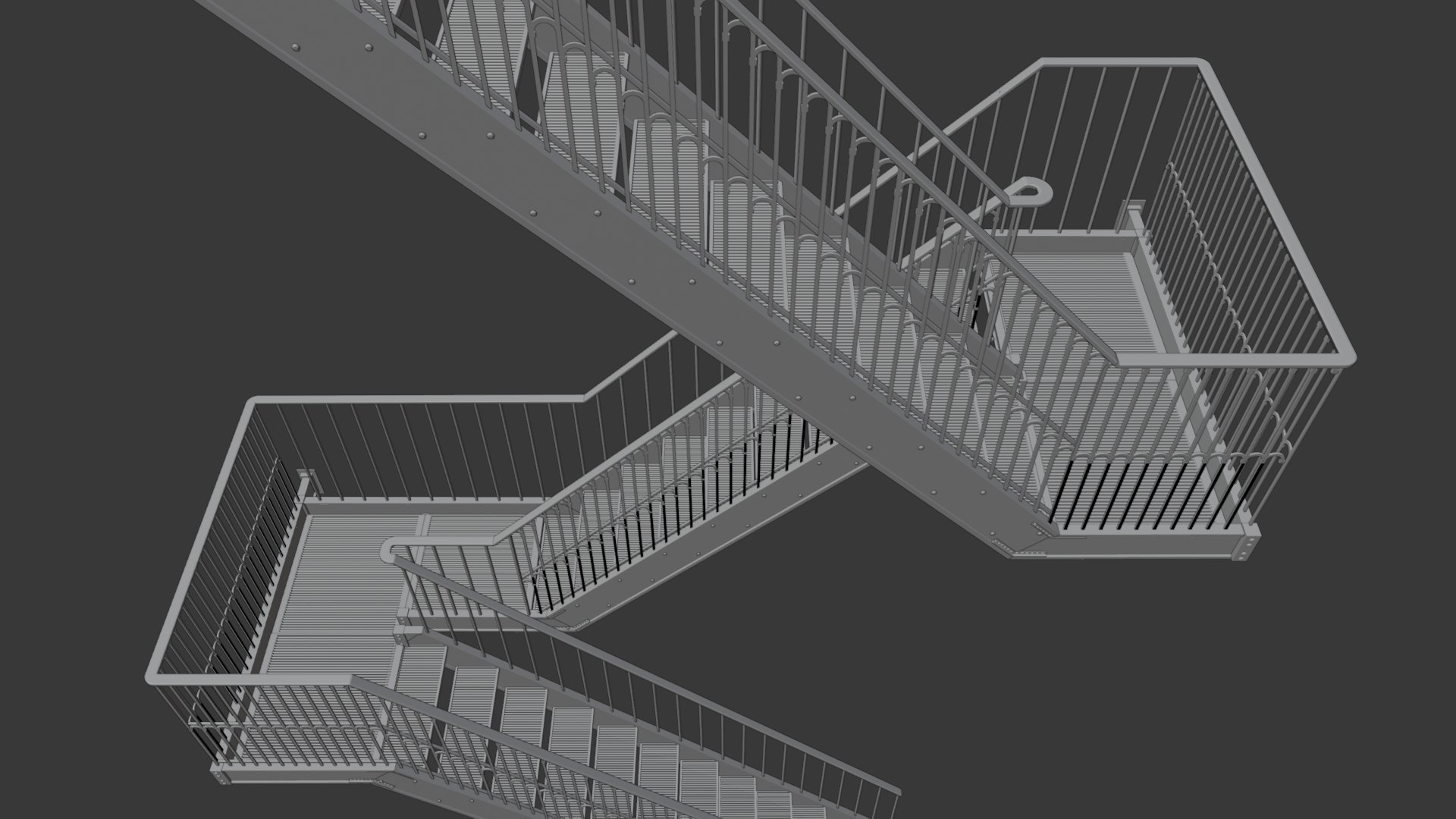 New York Fire Escape Stairs No Textures 3D Model - TurboSquid 2200601
