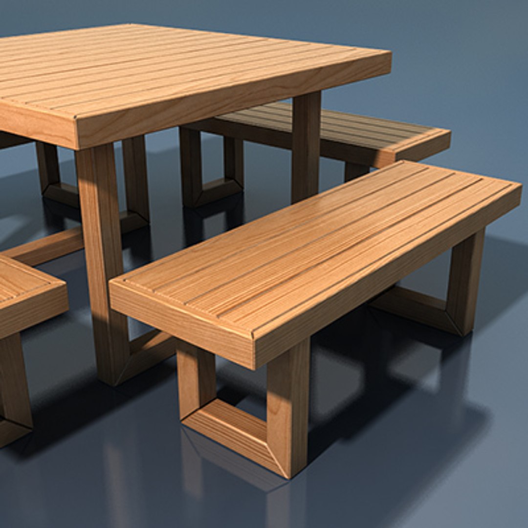 furniture table benches 3d model
