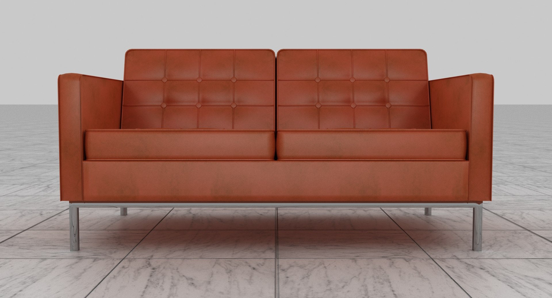 3D Knoll Florence Orange Leather Seating Set - TurboSquid 2002352