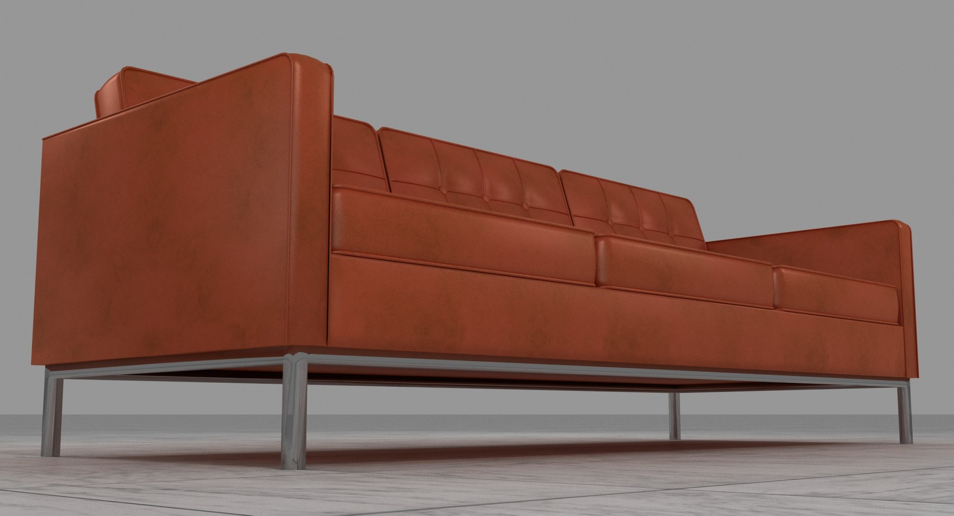 3D Knoll Florence Orange Leather Seating Set - TurboSquid 2002352