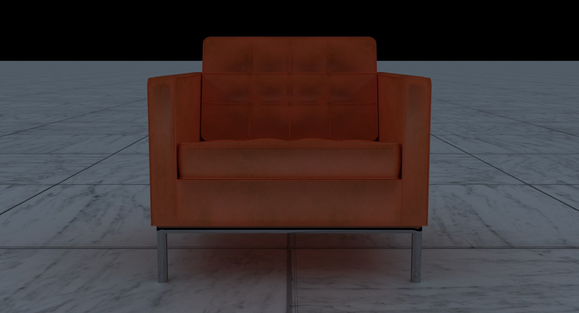 3D Knoll Florence Orange Leather Seating Set - TurboSquid 2002352