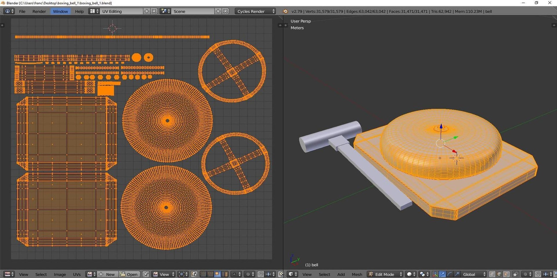3D boxing bell 1 model - TurboSquid 1559635