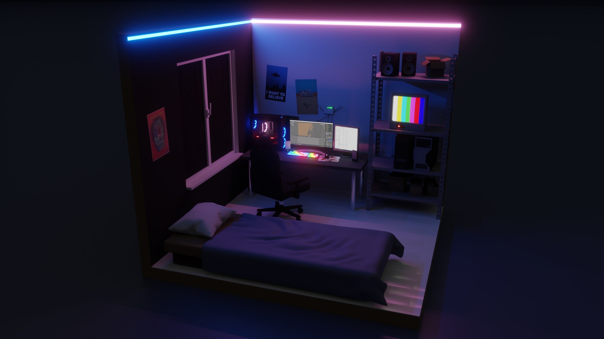 Isometric Gaming Room 1 Model - TurboSquid 1761959