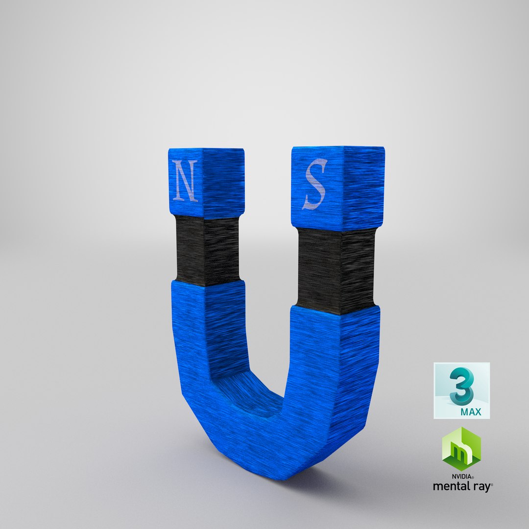 Free 3D Stylized Magnet - Blue - TurboSquid 1962102