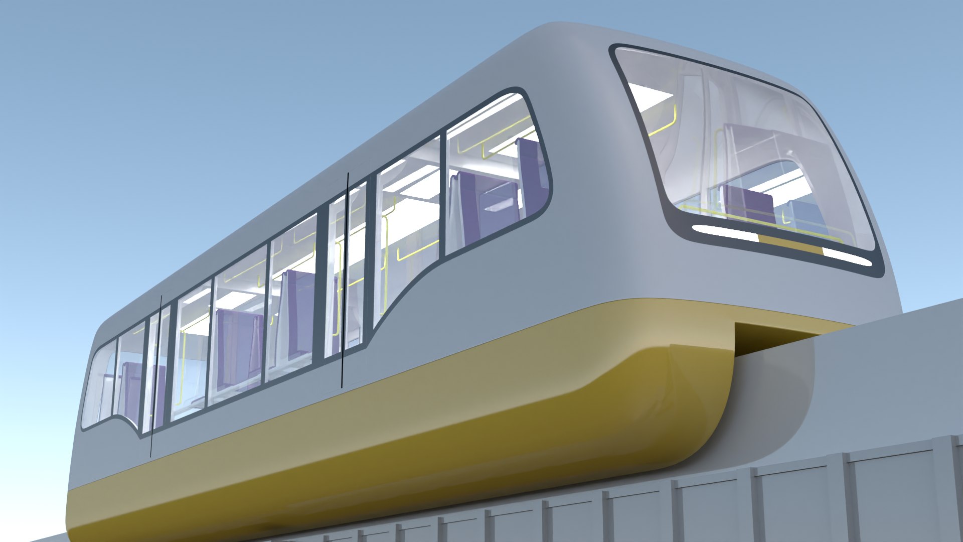 Monorail train concept 2 3D - TurboSquid 1929893