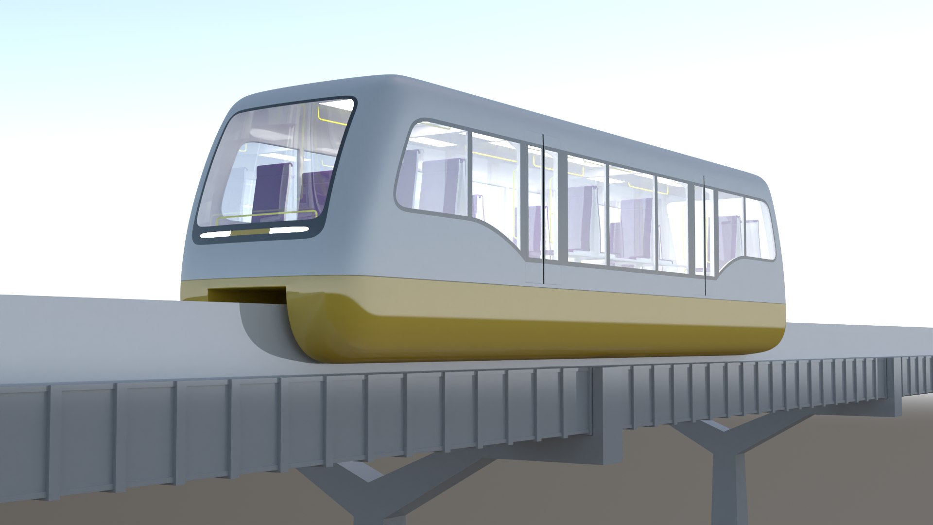 Monorail train concept 2 3D - TurboSquid 1929893
