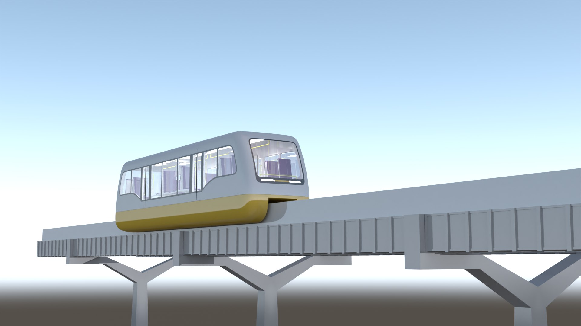 Monorail train concept 2 3D - TurboSquid 1929893