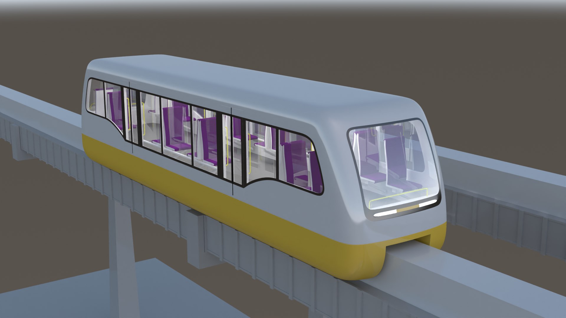 Monorail train concept 2 3D - TurboSquid 1929893
