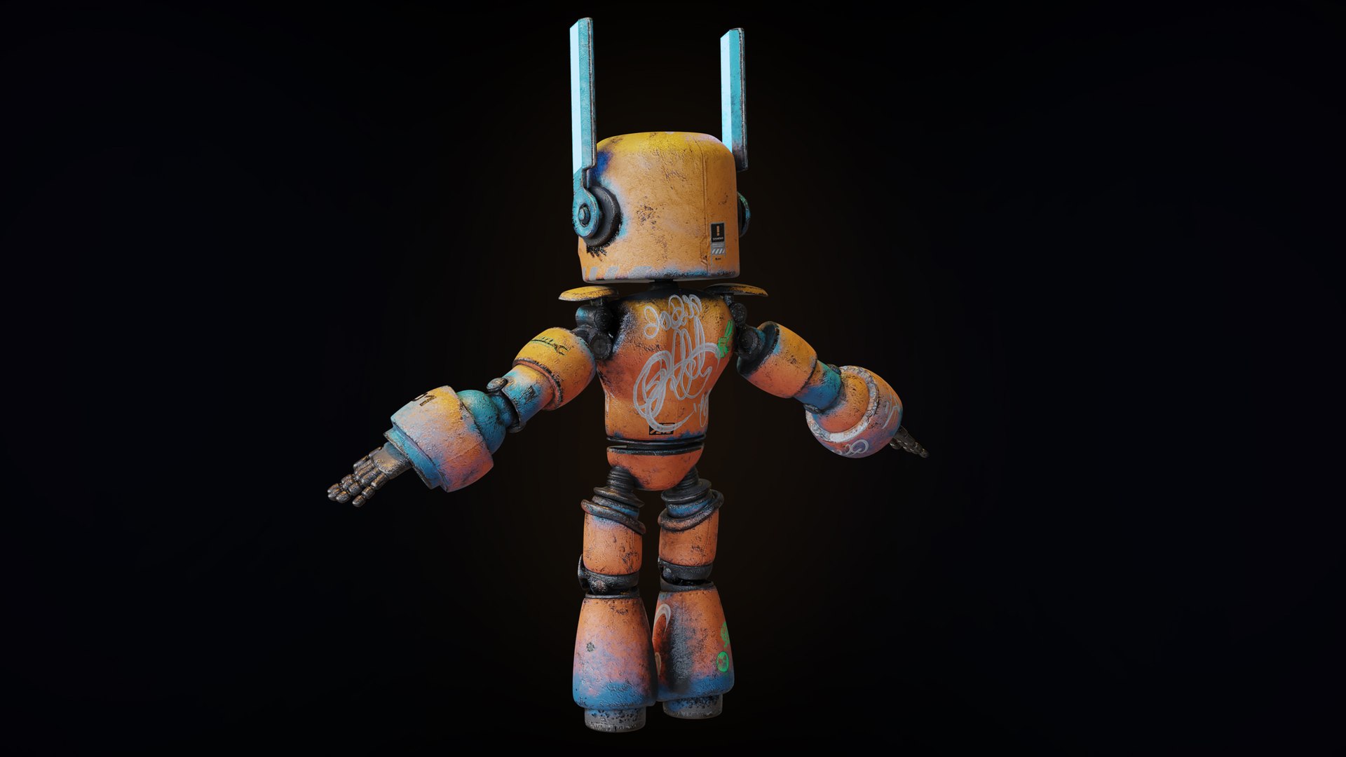 3D Post Apocalyptic Sci-Fi Robot - Game Ready Character Model ...