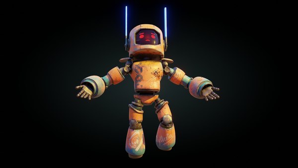 3D Post Apocalyptic Sci-Fi Robot - Game Ready Character model ...