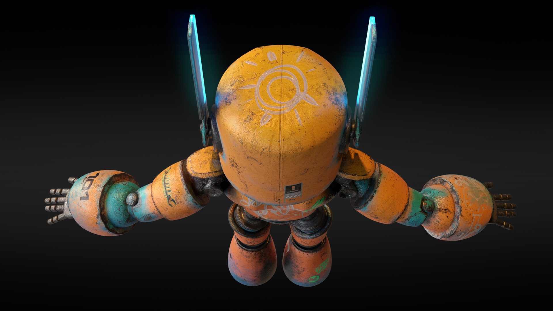 3D Post Apocalyptic Sci-Fi Robot - Game Ready Character Model ...