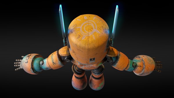 3D Post Apocalyptic Sci-Fi Robot - Game Ready Character model ...