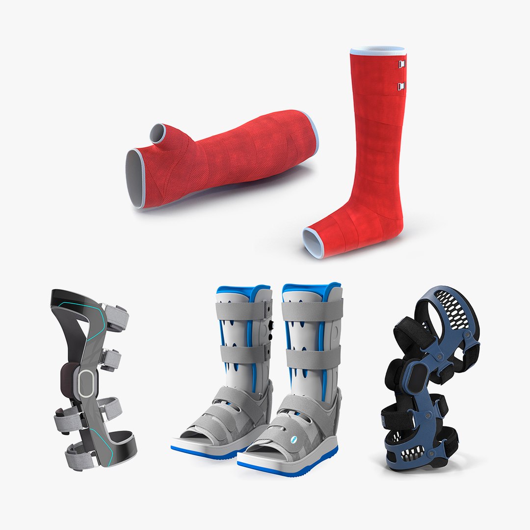 3D Knee Braces and Orthopedic Casts Collection 2 model - TurboSquid 2121875