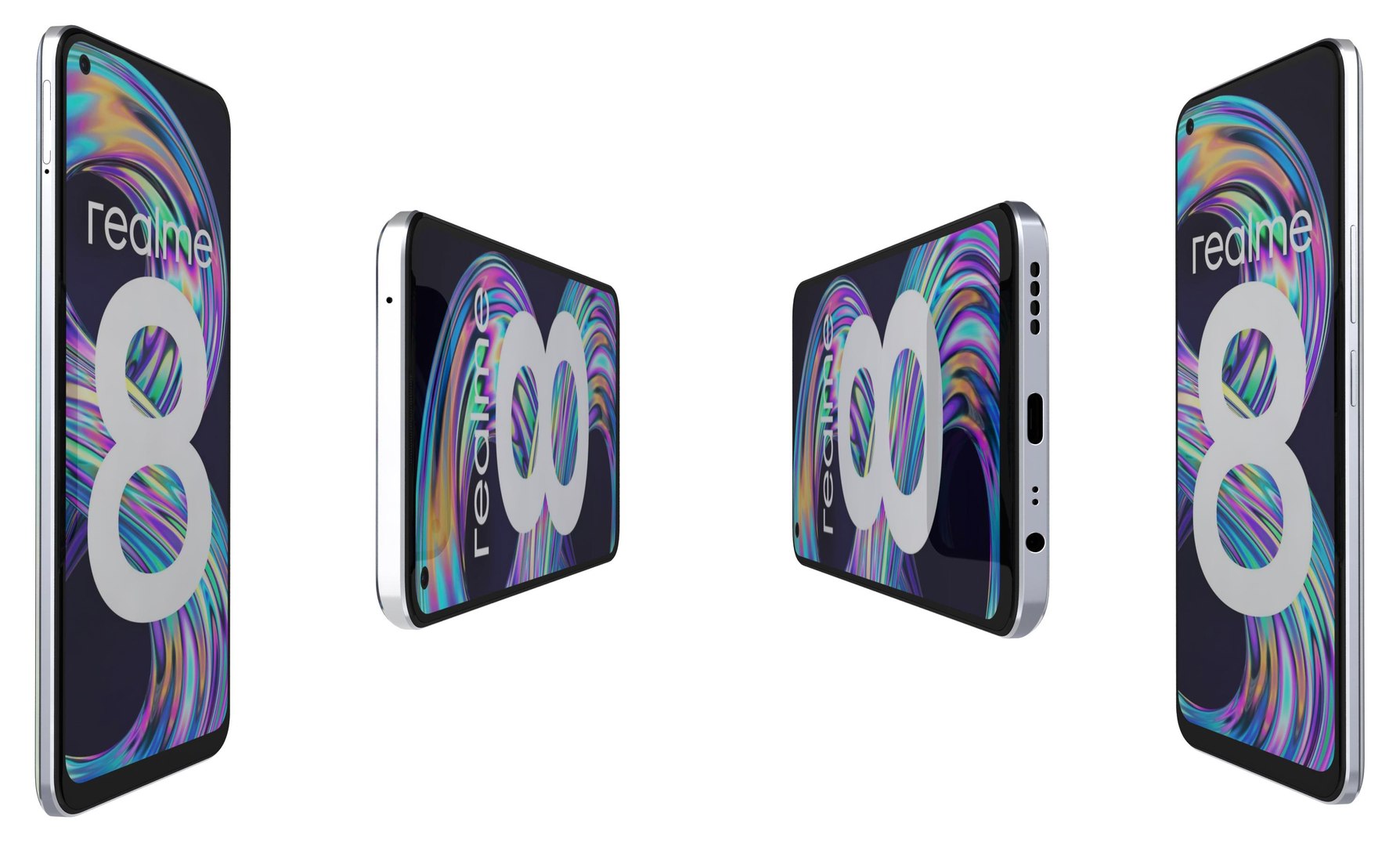 Realme 8 Cyber Silver 3D - TurboSquid 1722088