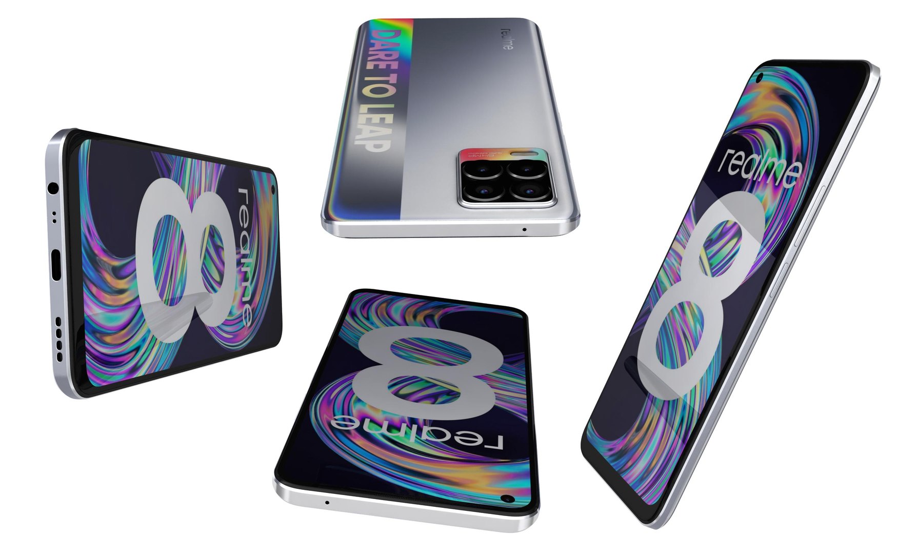 Realme 8 Cyber Silver 3D - TurboSquid 1722088