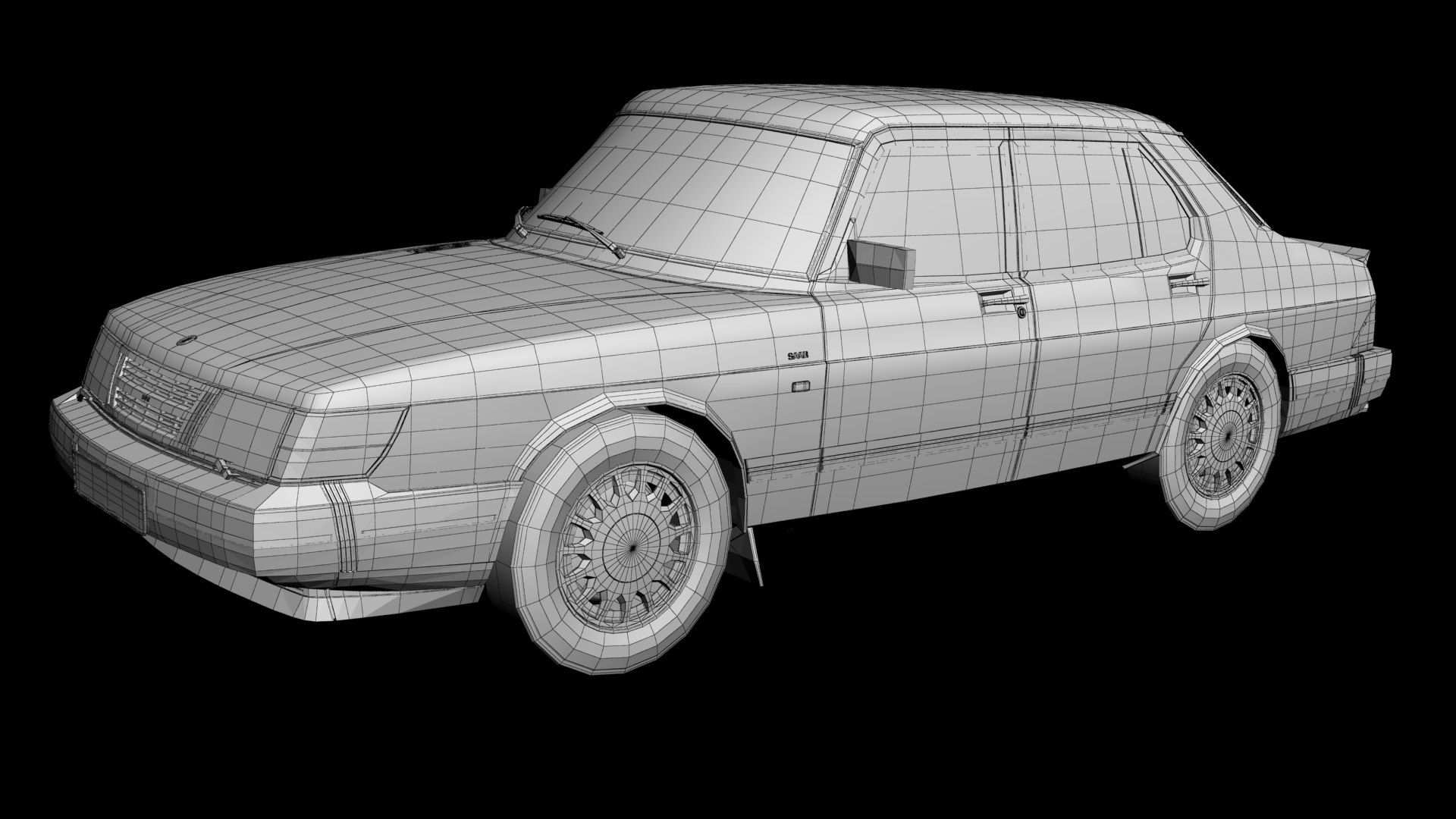 3D Saab 900 Saloon Model - TurboSquid 2424489