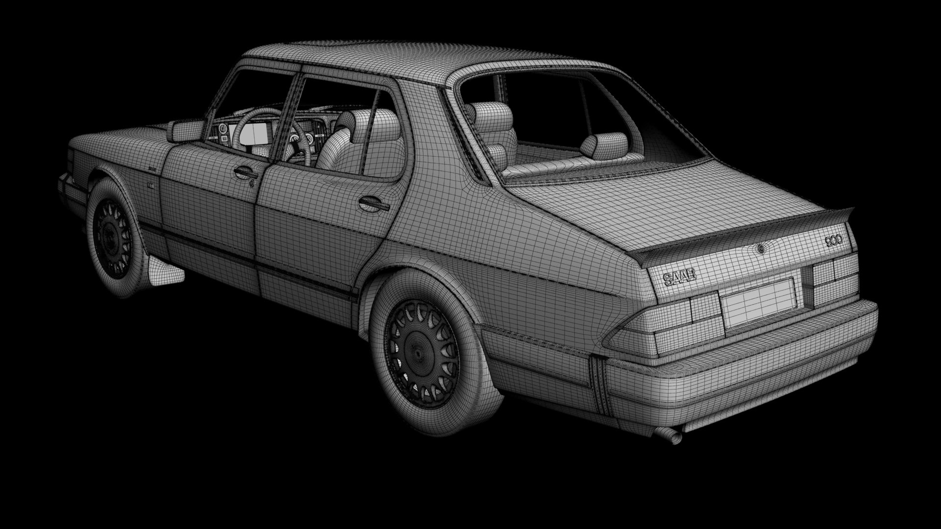 3D Saab 900 Saloon Model - TurboSquid 2424489