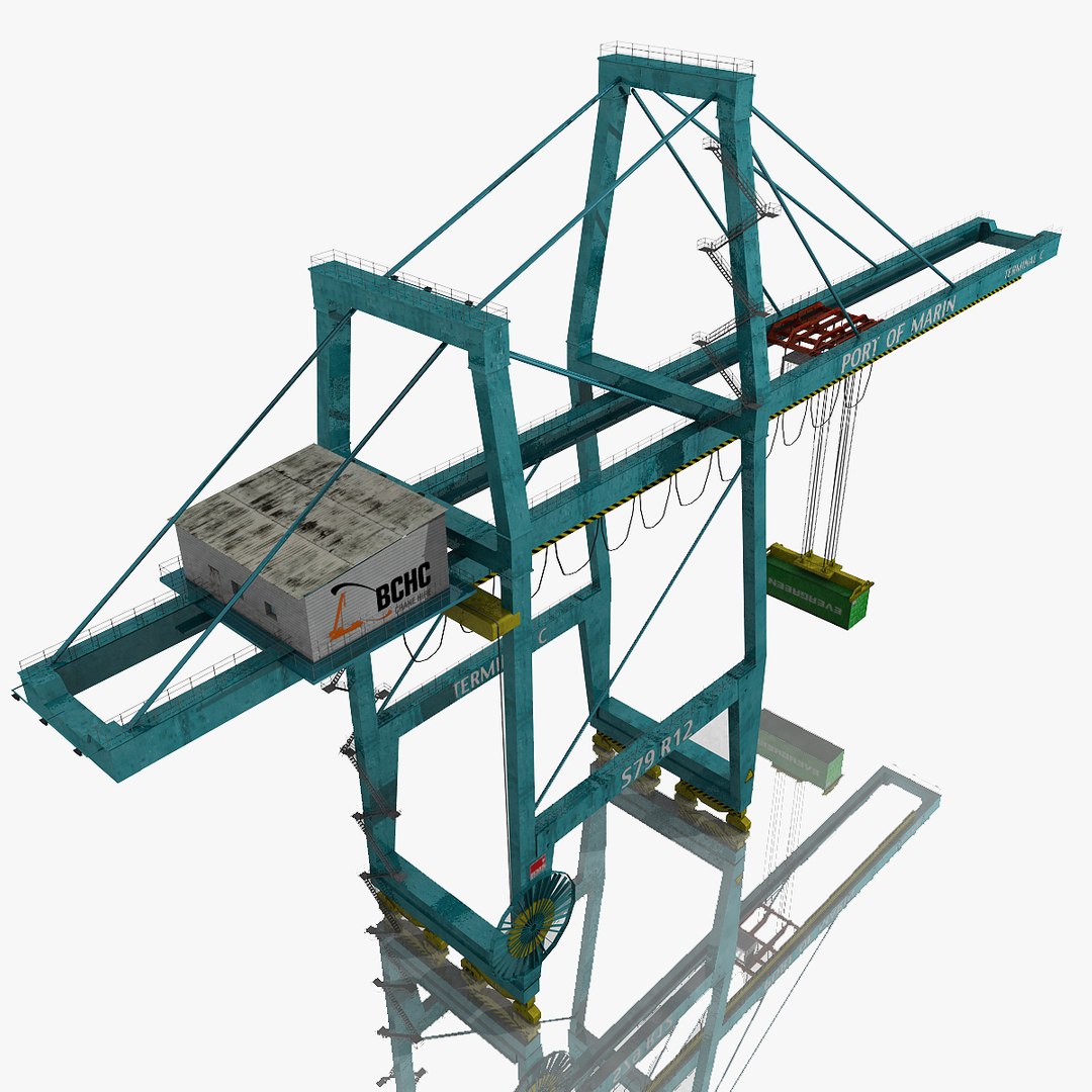 Harbor Container Crane 3d Obj