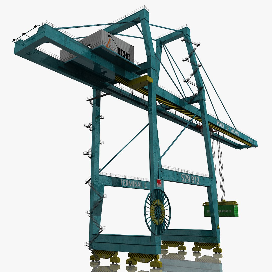 Harbor Container Crane 3d Obj