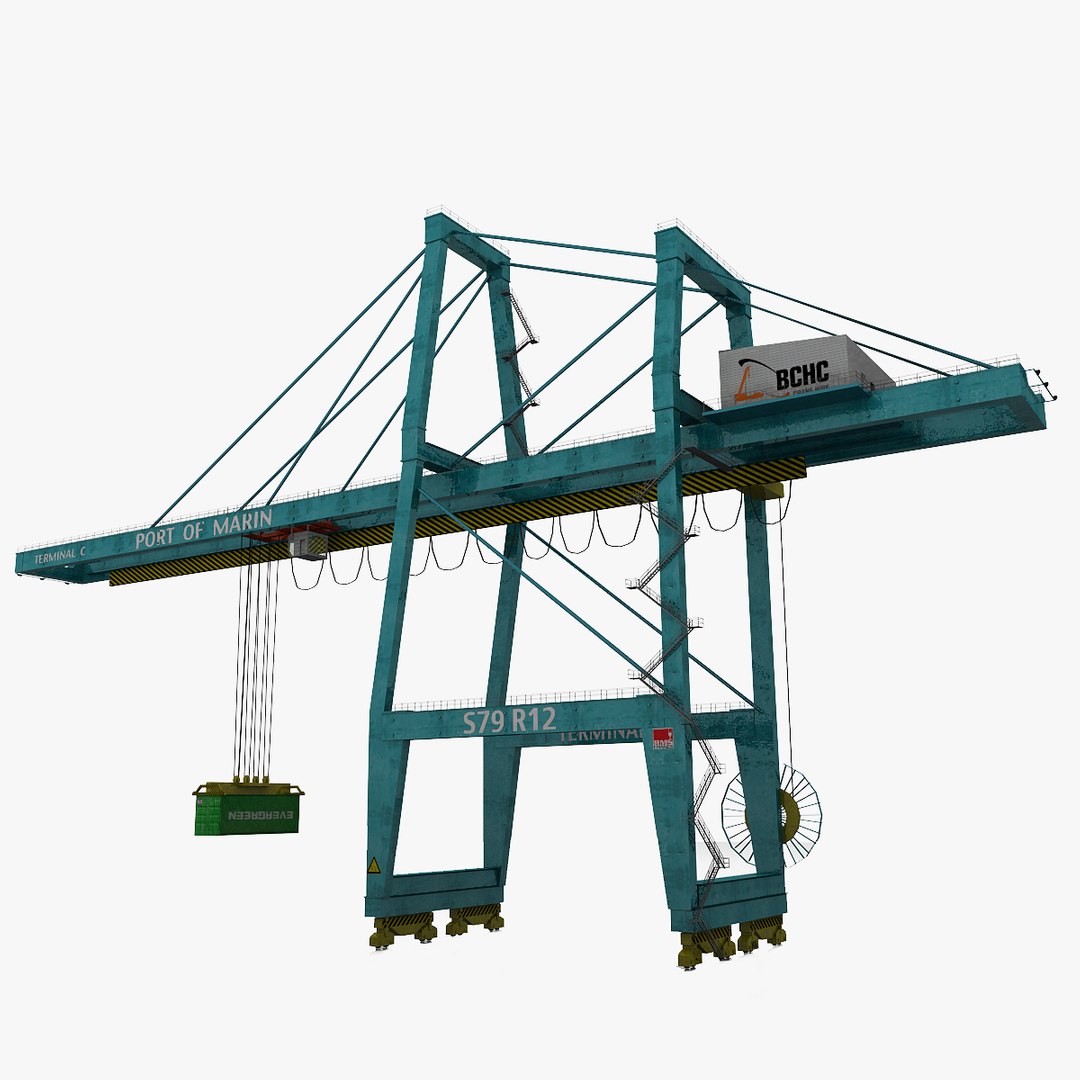 Harbor Container Crane 3d Obj