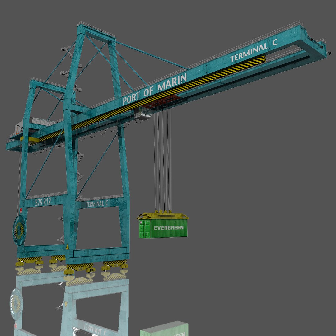 Harbor Container Crane 3d Obj