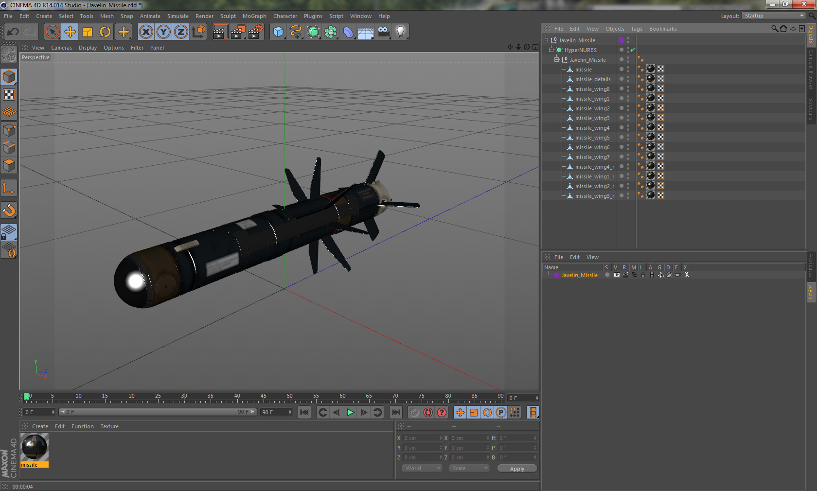 3d javelin missile model