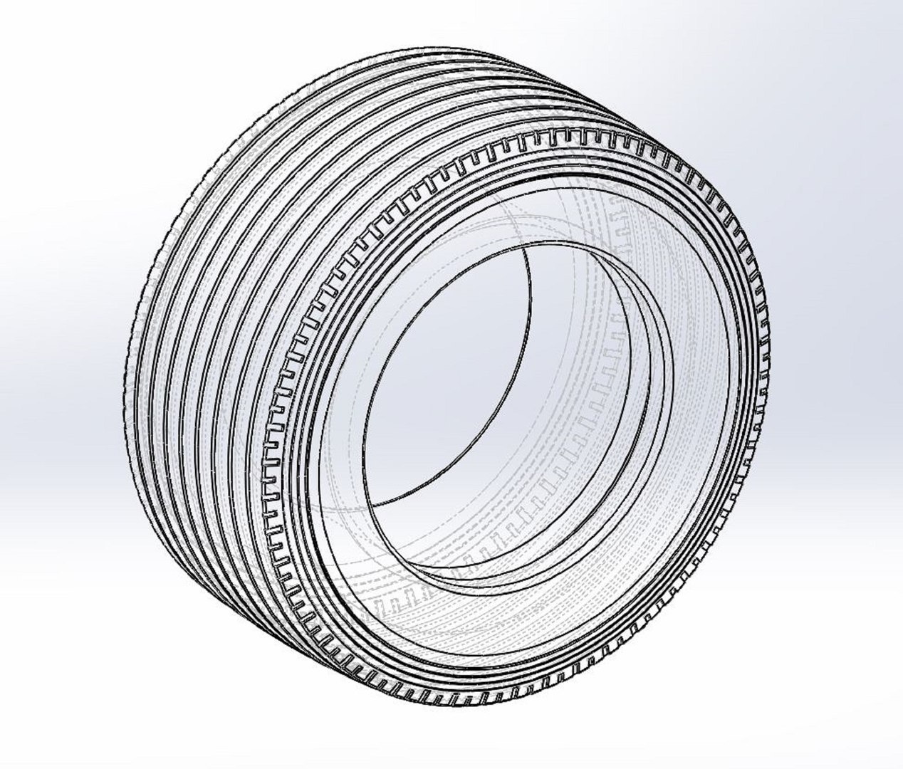 3D Super Single Semi Whitewall Tire Version 2 Scale 1 To 25 ...