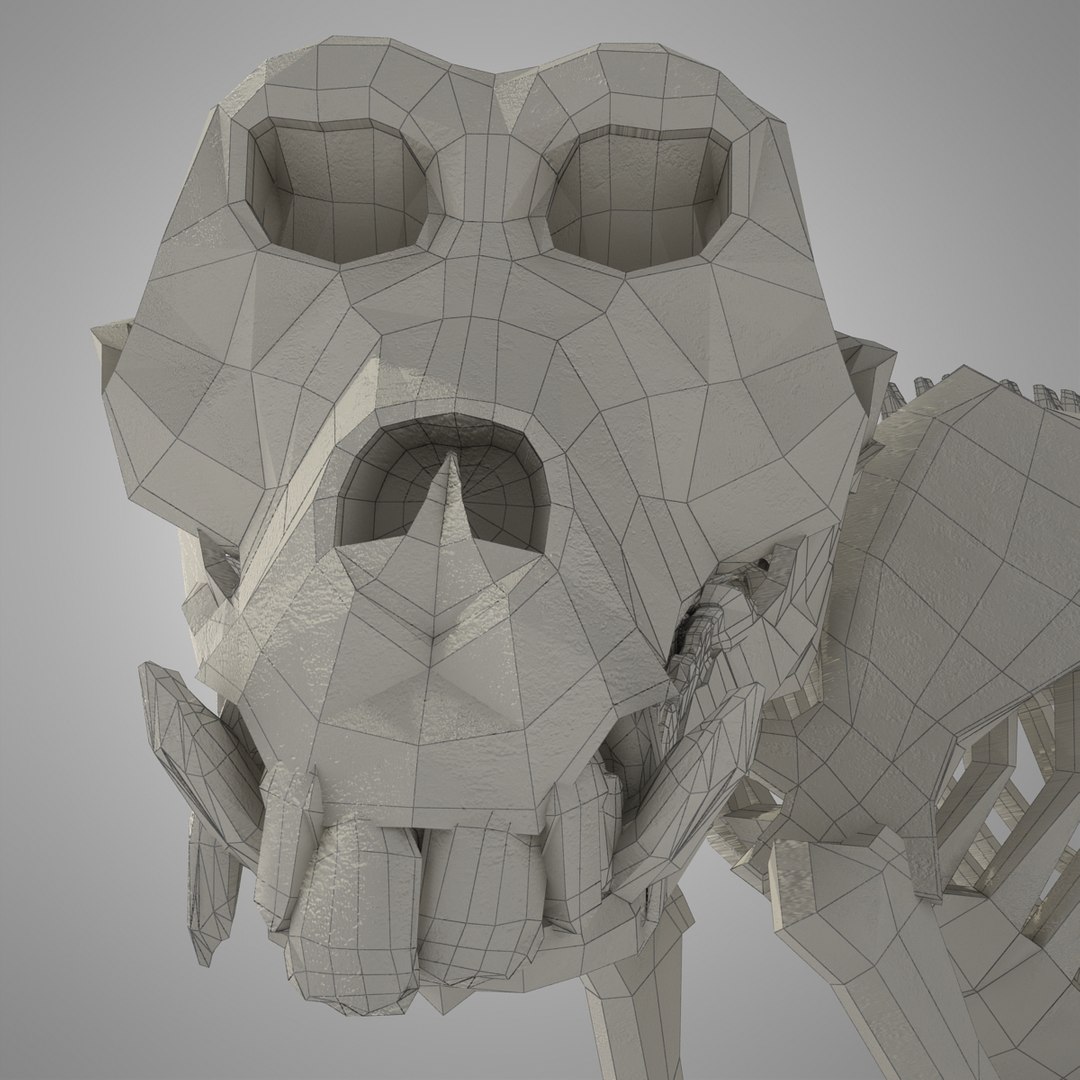 3d skeleton monkey model