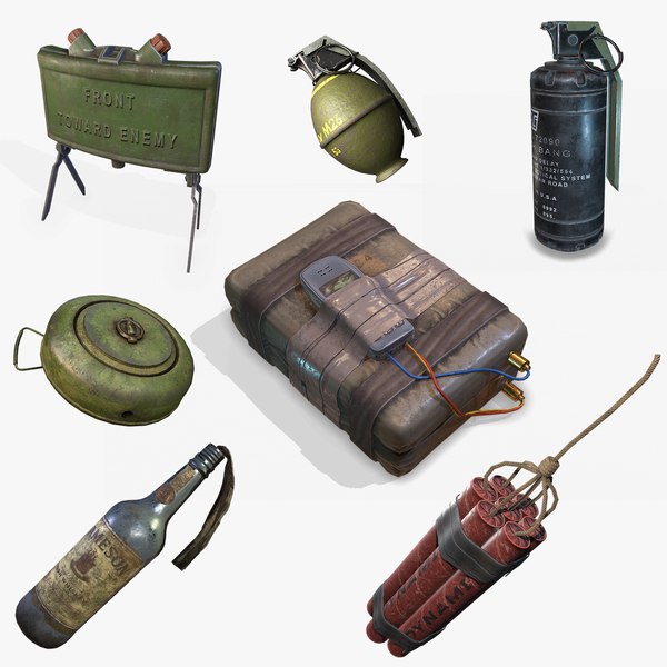 c4 plastic explosive bomb 3d model