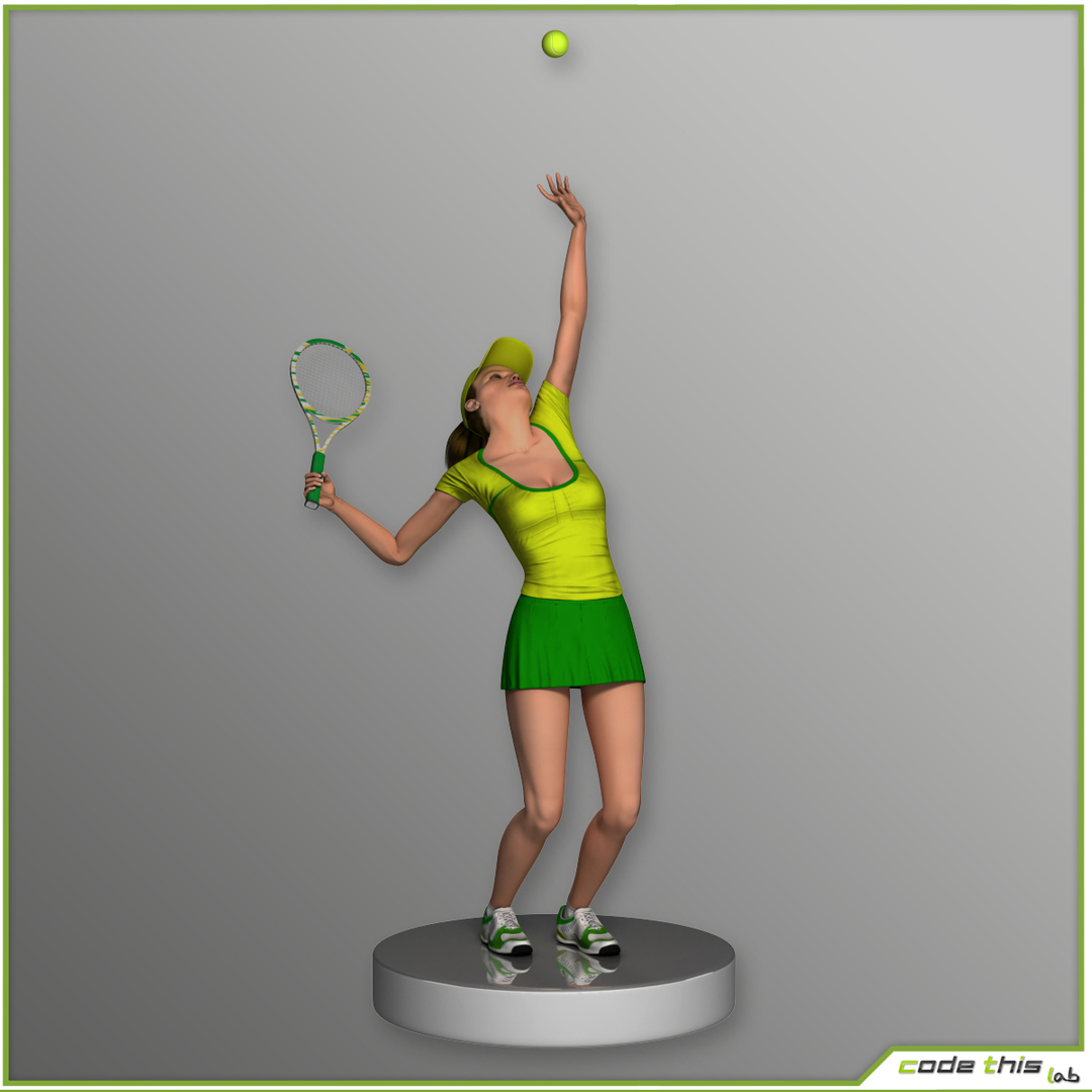 3d Tennis Female Model