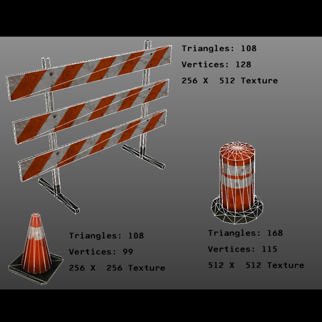 Free Safety Barriers 3d Model