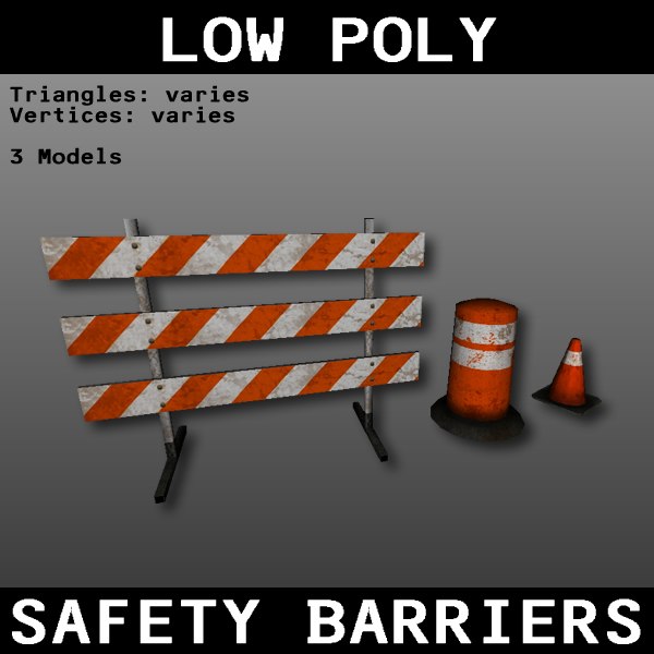 free safety barriers 3d model