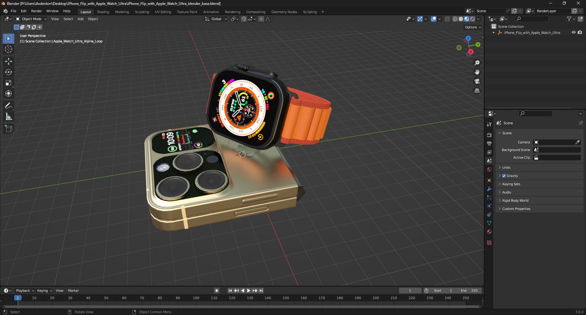 IPhone Flip With Apple Watch Ultra Model - TurboSquid 2319030