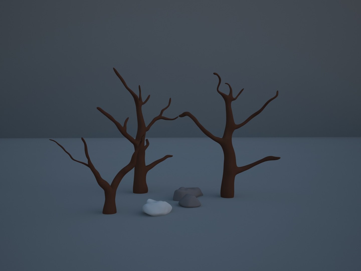 3d Model Trees Stones