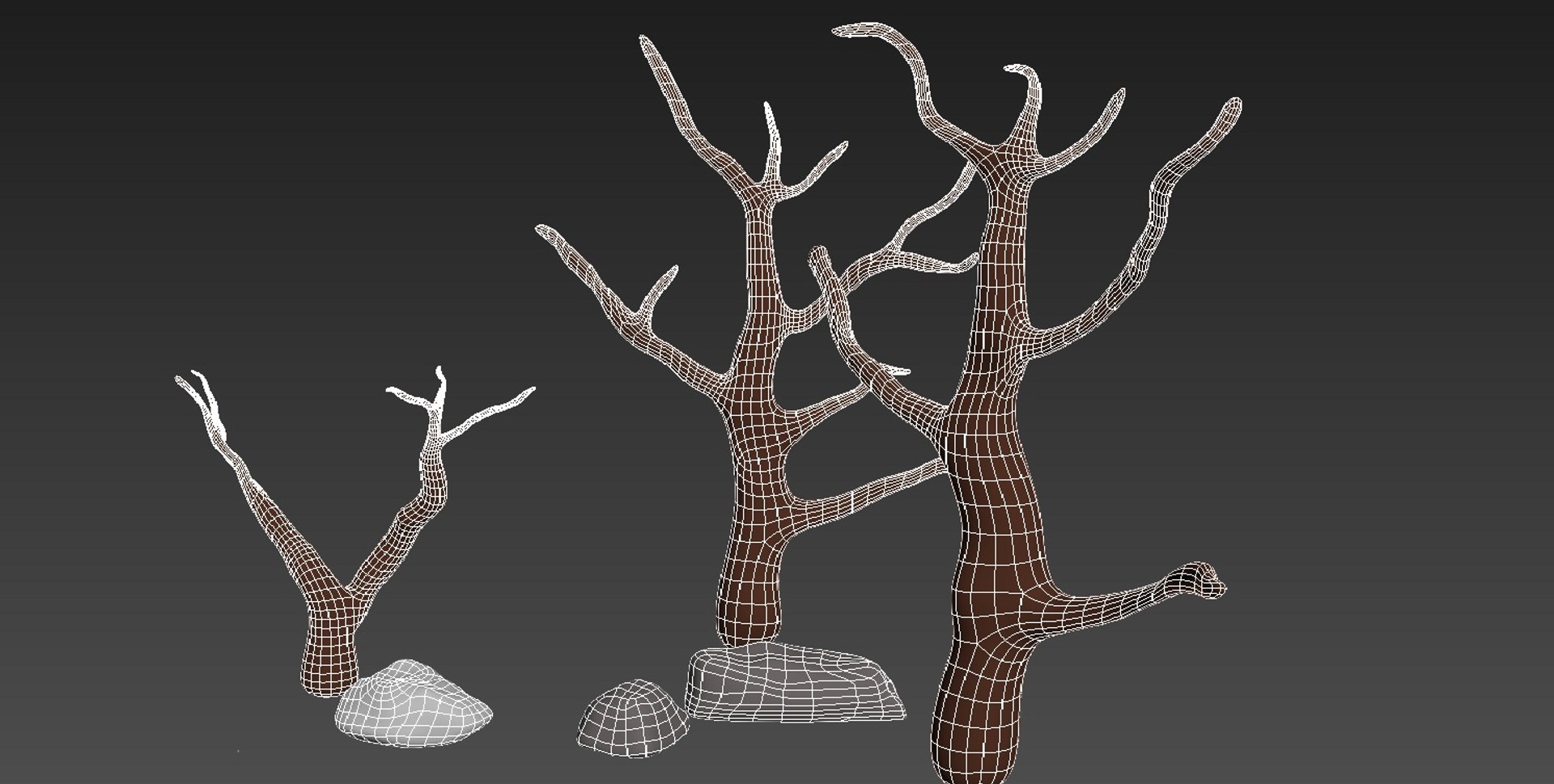 3d Model Trees Stones
