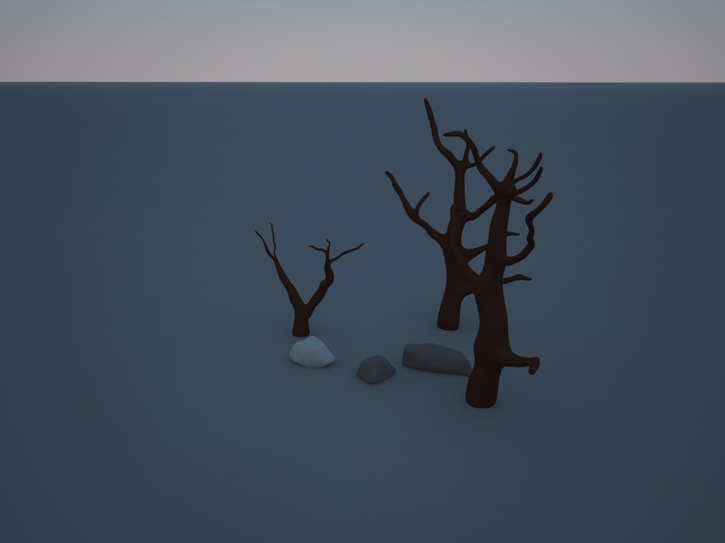 3d Model Trees Stones