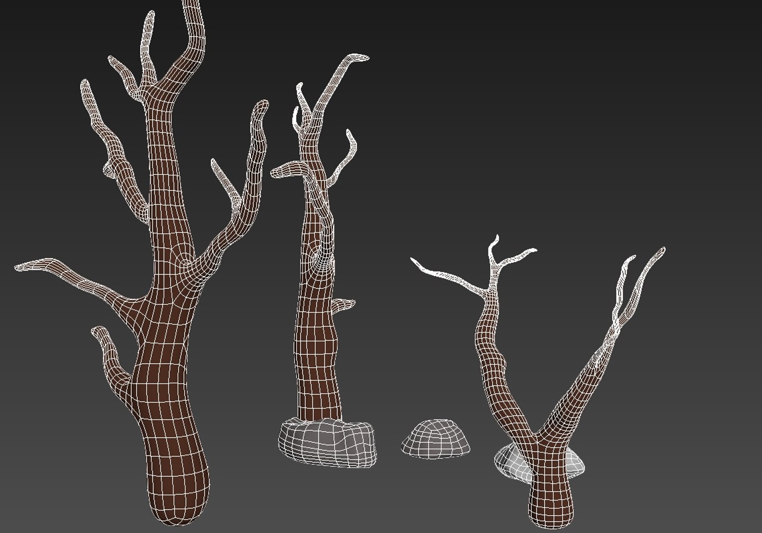 3d Model Trees Stones