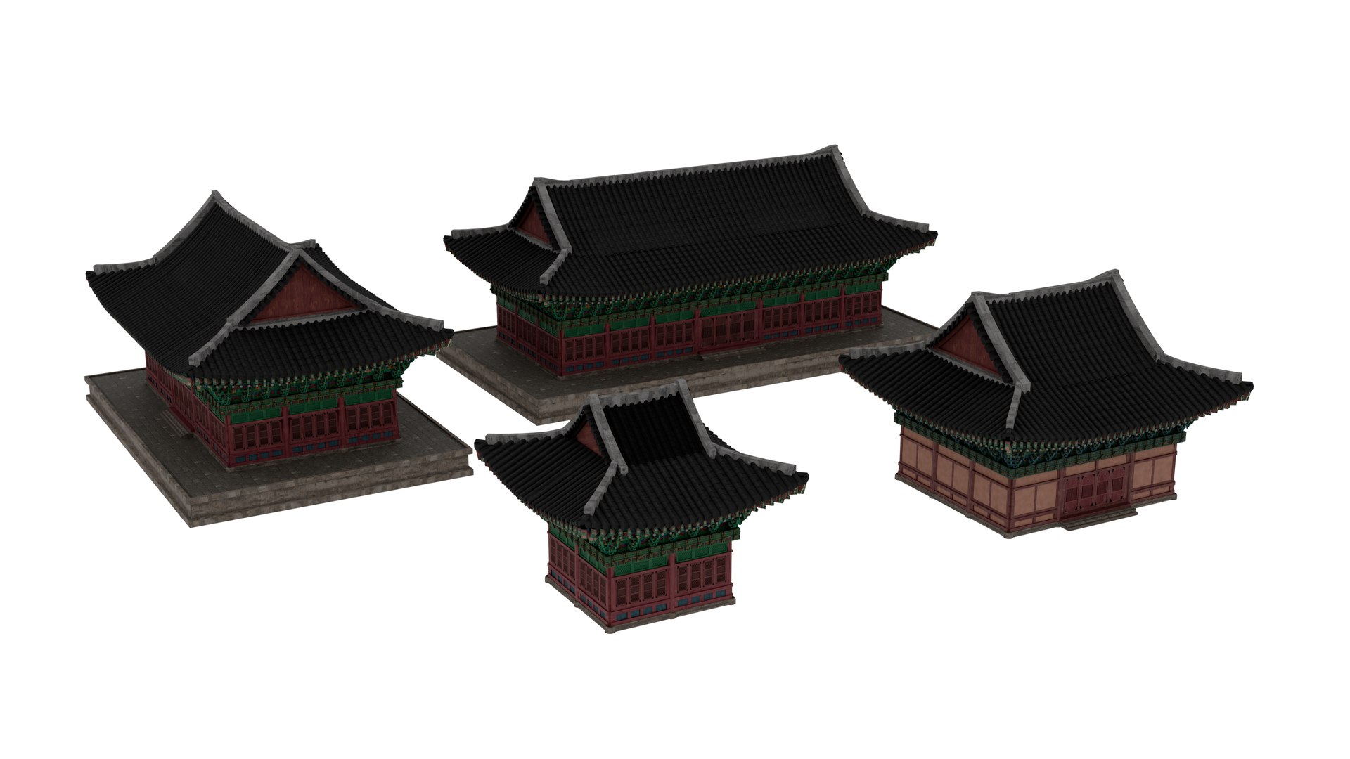 3D Korean Traditional Building House Hanok Module Pack For Blender ...