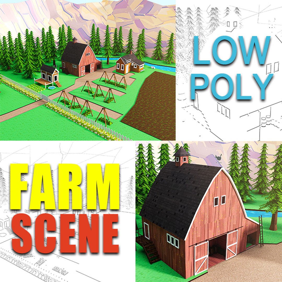 Farm Scene 3D - TurboSquid 2021335