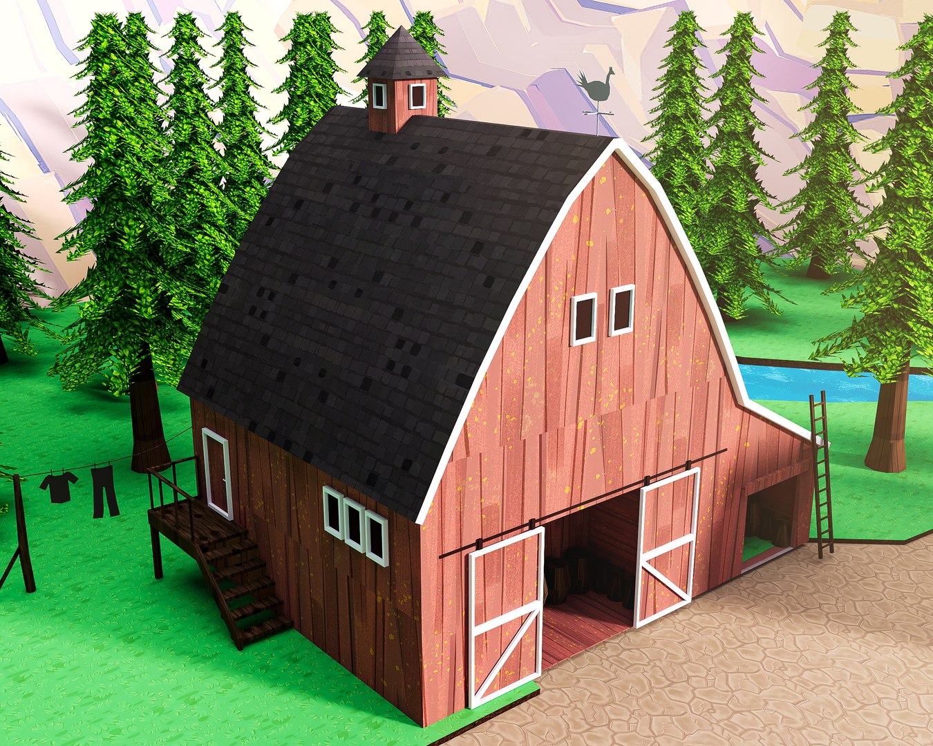 Farm Scene 3D - TurboSquid 2021335