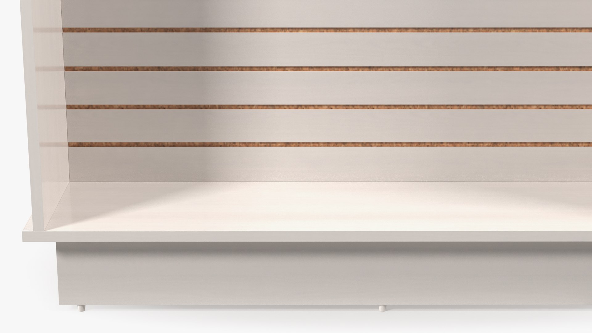 3D Wooden Slatwall Display Unit With Accessories White Model - TurboSquid 2079688