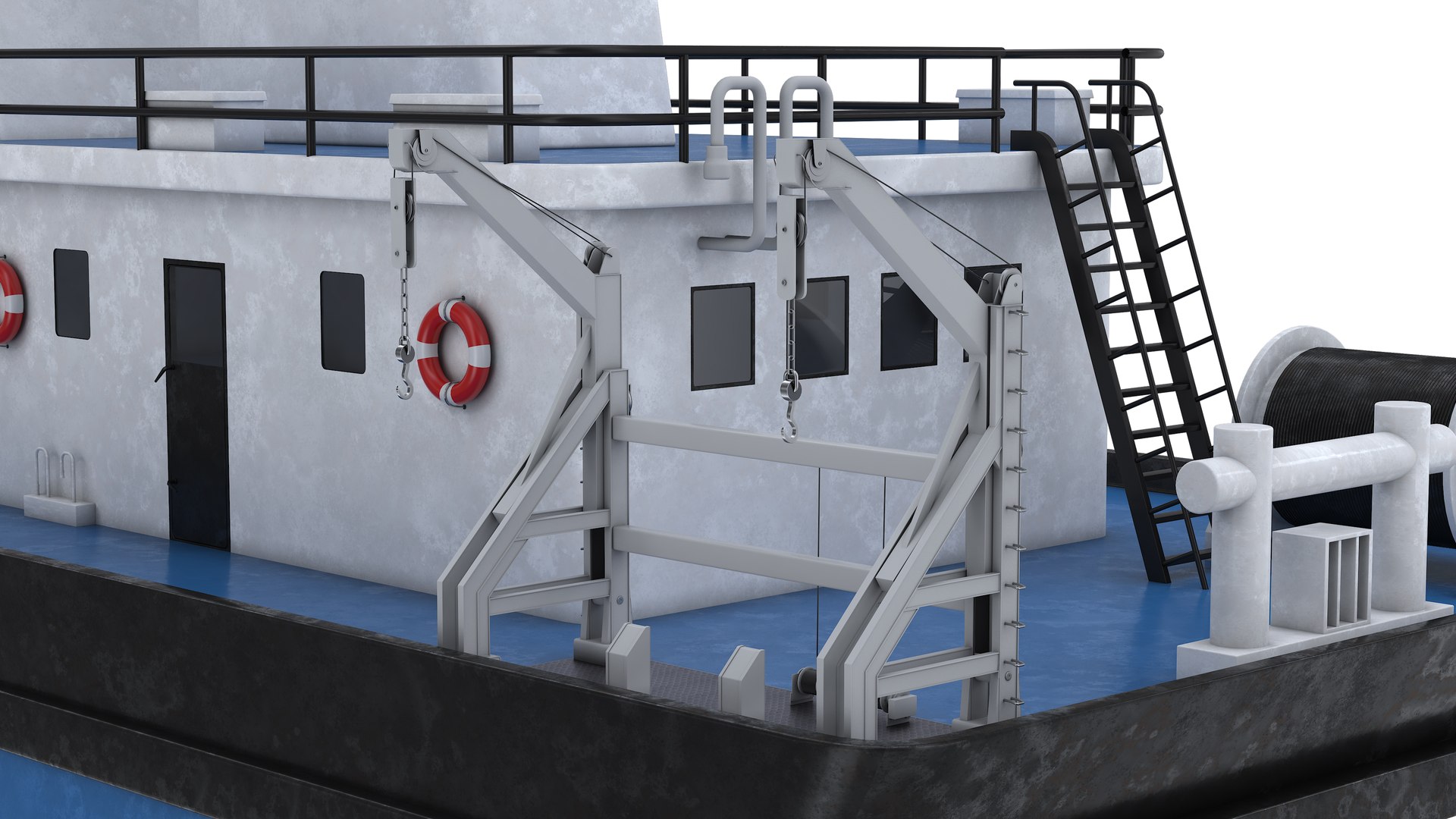 3D Tugboat With Pontoon Barge Model - TurboSquid 2412023