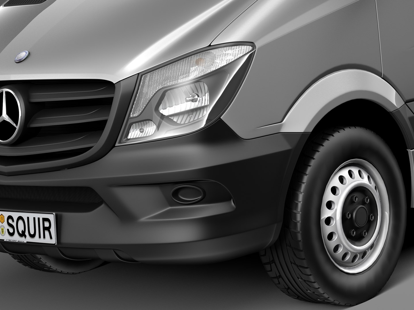 3d Mercedes Sprinter Short 2014 Model