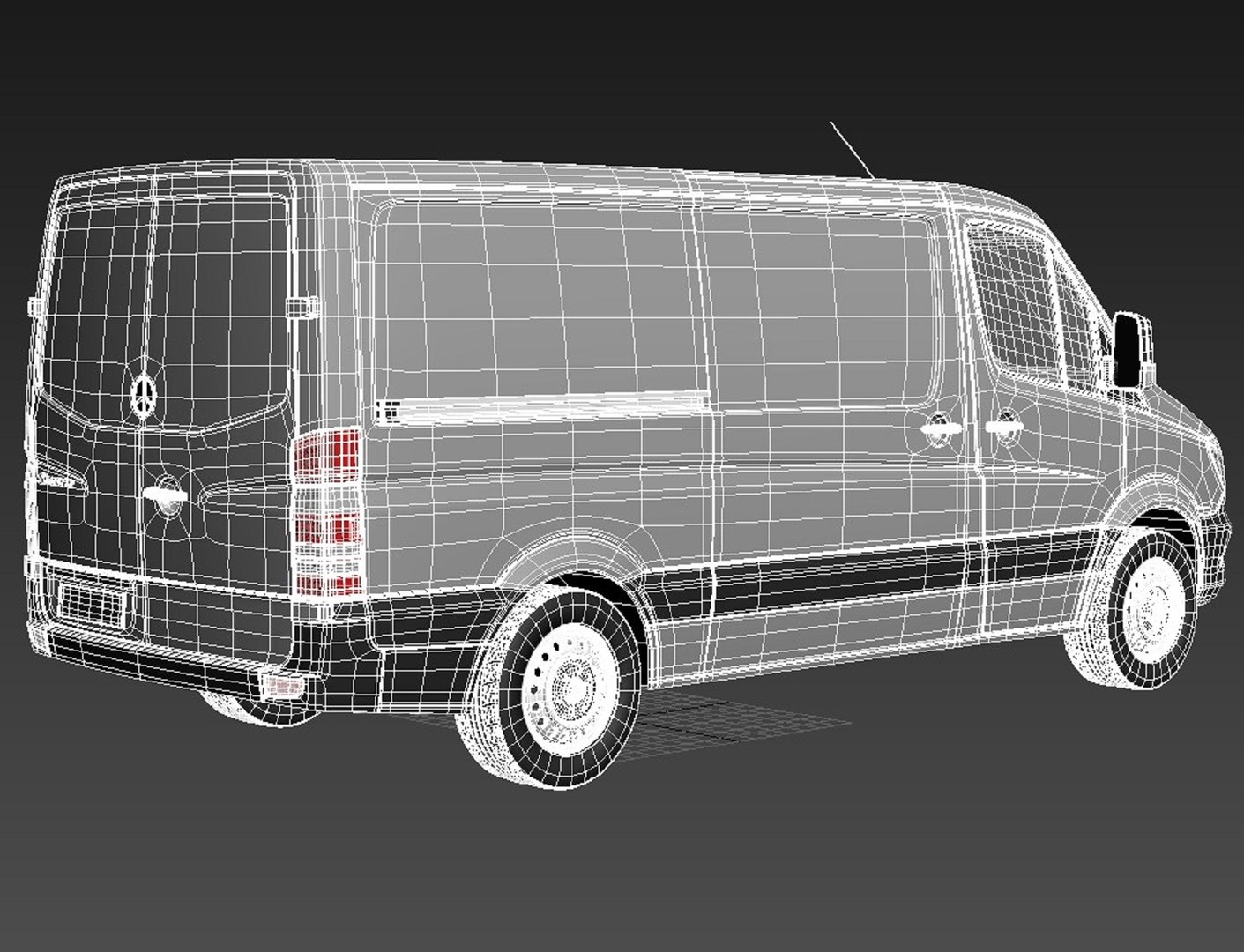 3d Mercedes Sprinter Short 2014 Model