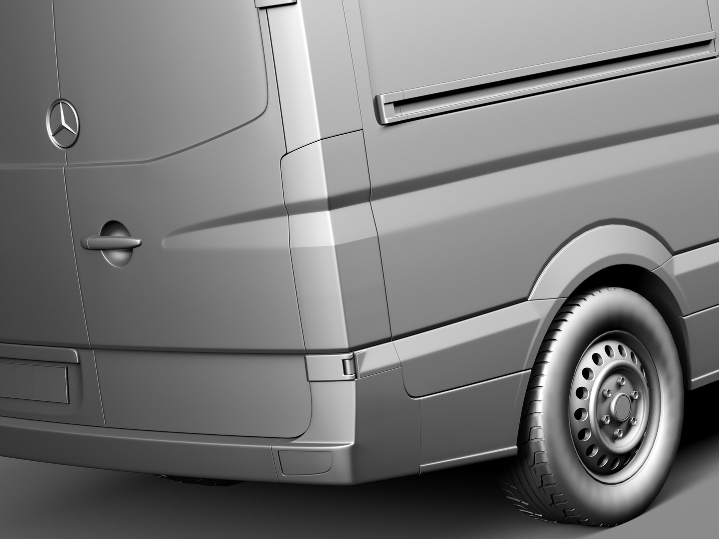 3d Mercedes Sprinter Short 2014 Model