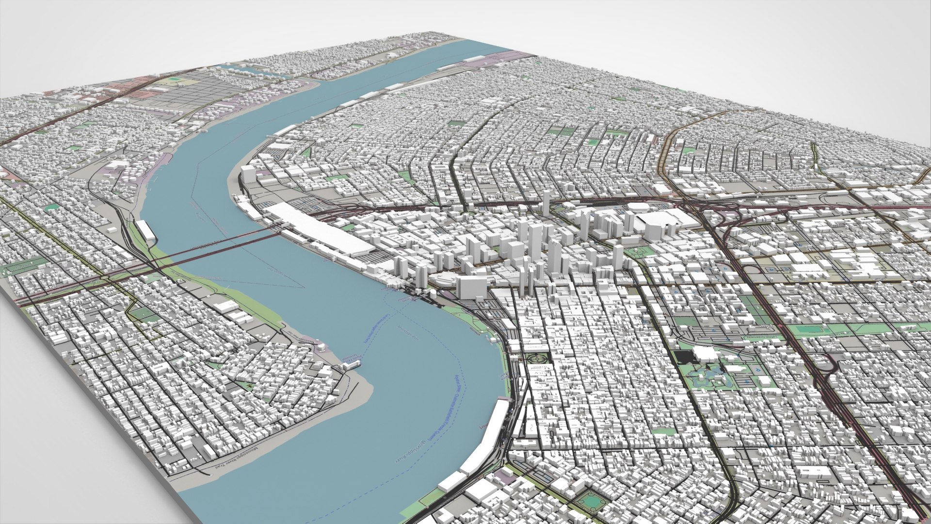 3D Model Cityscape New Orleans Louisiana United States - TurboSquid 2387492